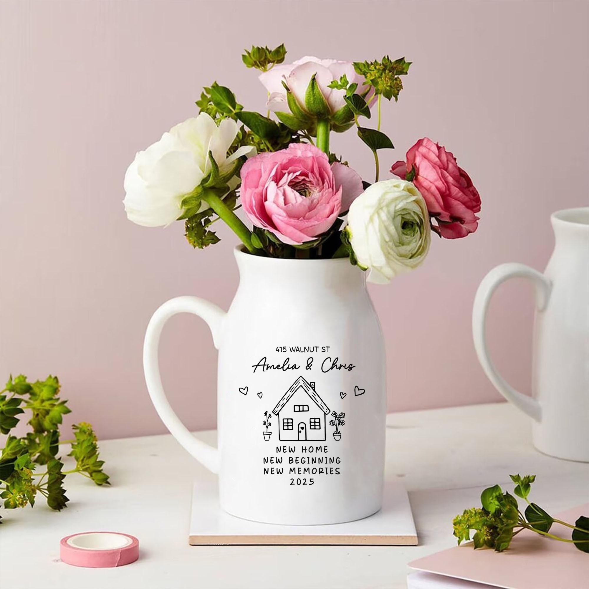 Personalised New Home Gift, Flower Vase for New Home Occasion ...
