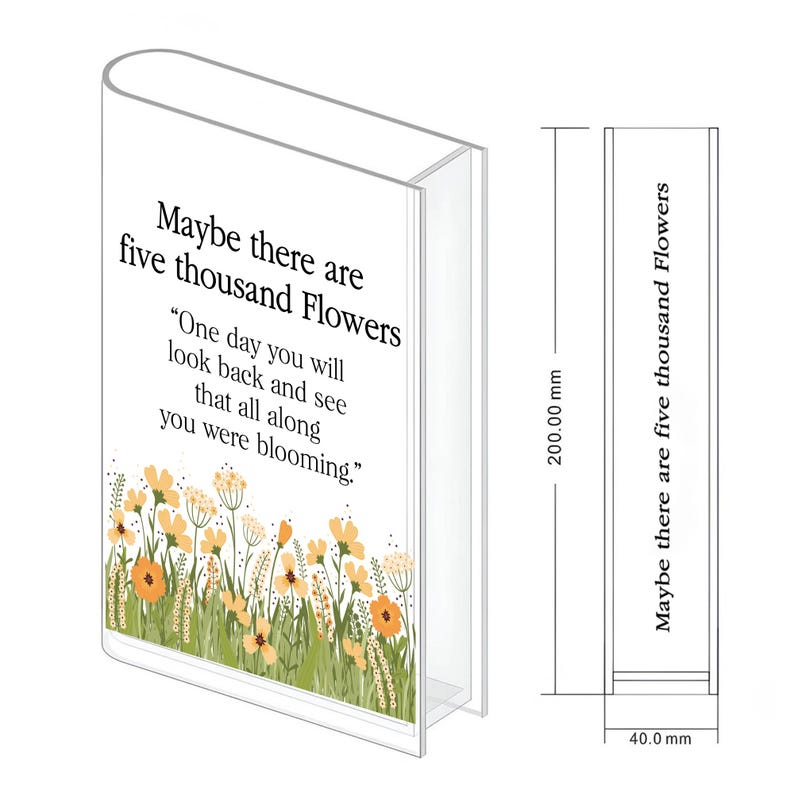 Book Shaped Flower Vase Blooming Acrylic Book Vase Book Themed Decor ...
