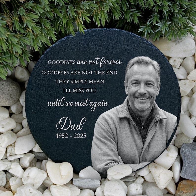 Custom Photo Memorial Garden Stone for Loved Ones, Custom Heart or ...