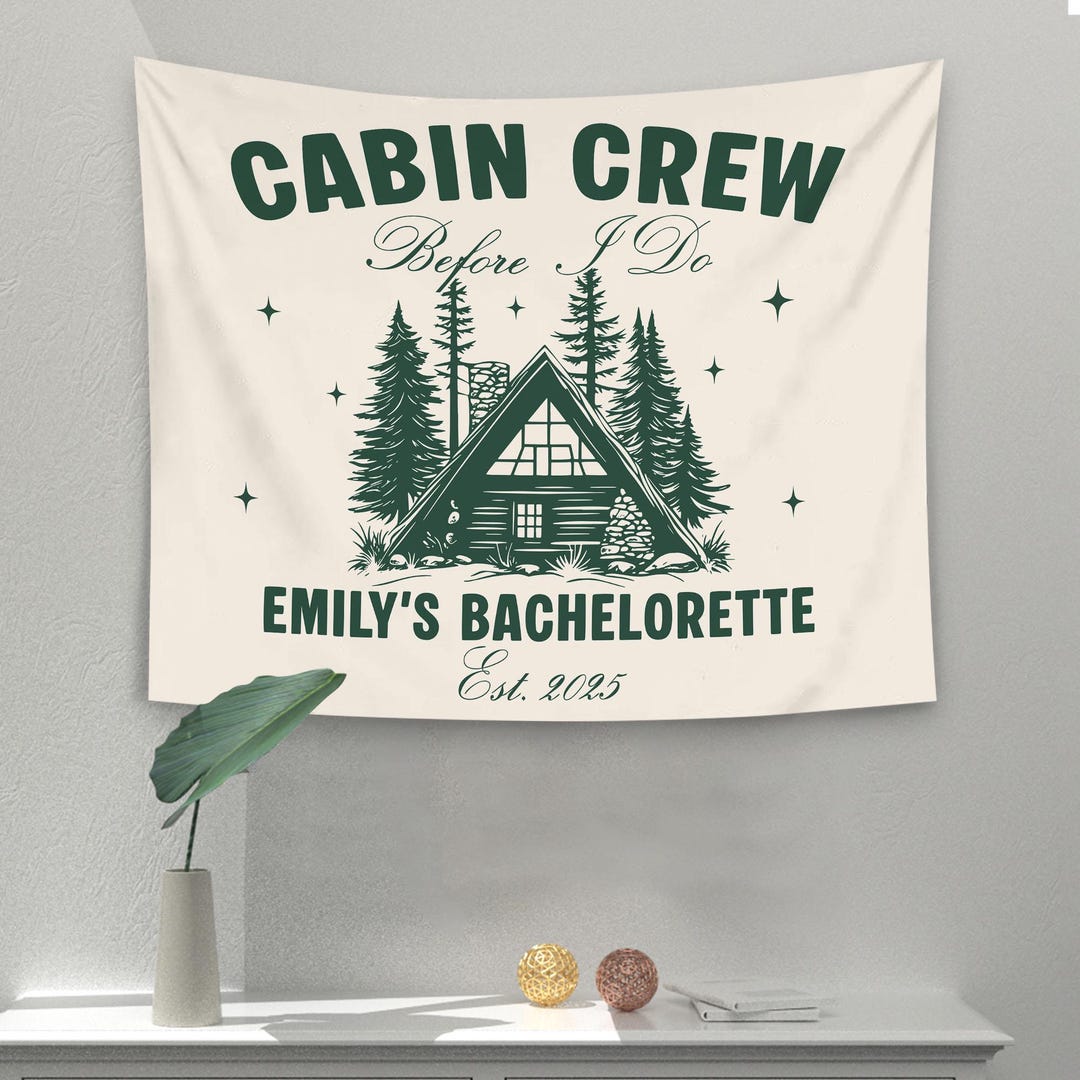 Custom Cabin Crew Bachelorette Party Banner, Camp Bachelorette Tapestry ...