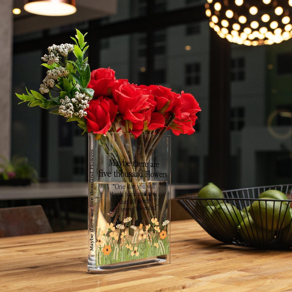 Book Shaped Flower Vase Blooming Acrylic Book Vase Book Themed Decor ...