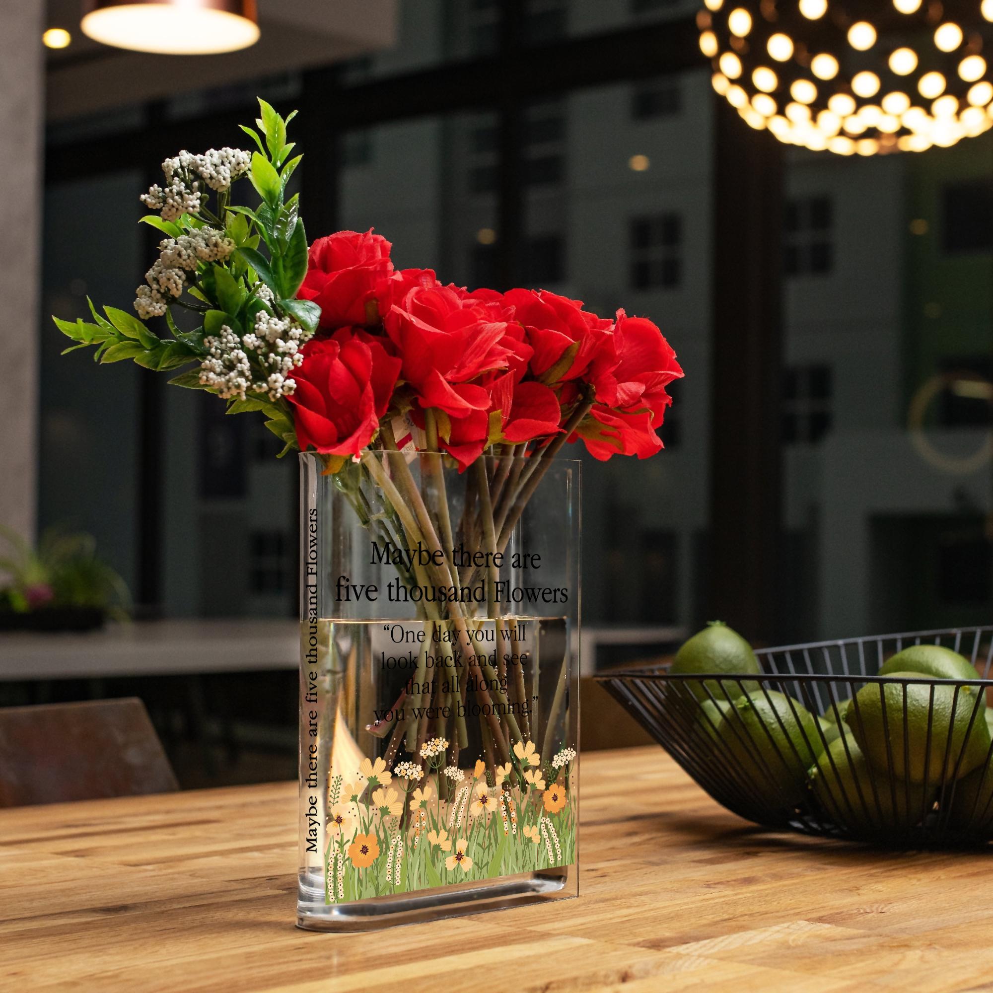 Book Shaped Flower Vase Blooming Acrylic Book Vase Book Themed Decor ...