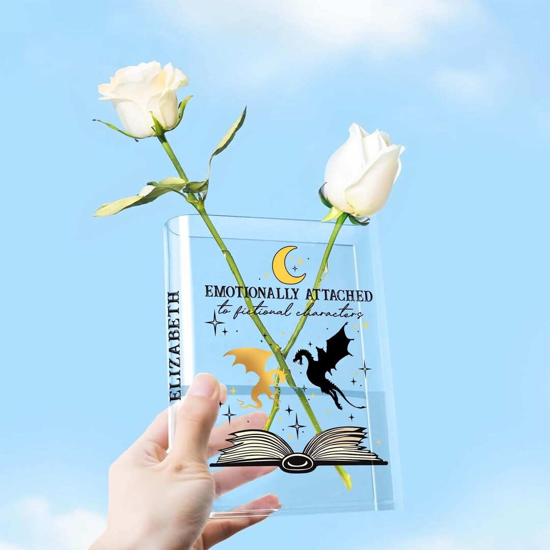 Emotionally Attached to Fictional Characters Acrylic Book Vase, Gift ...