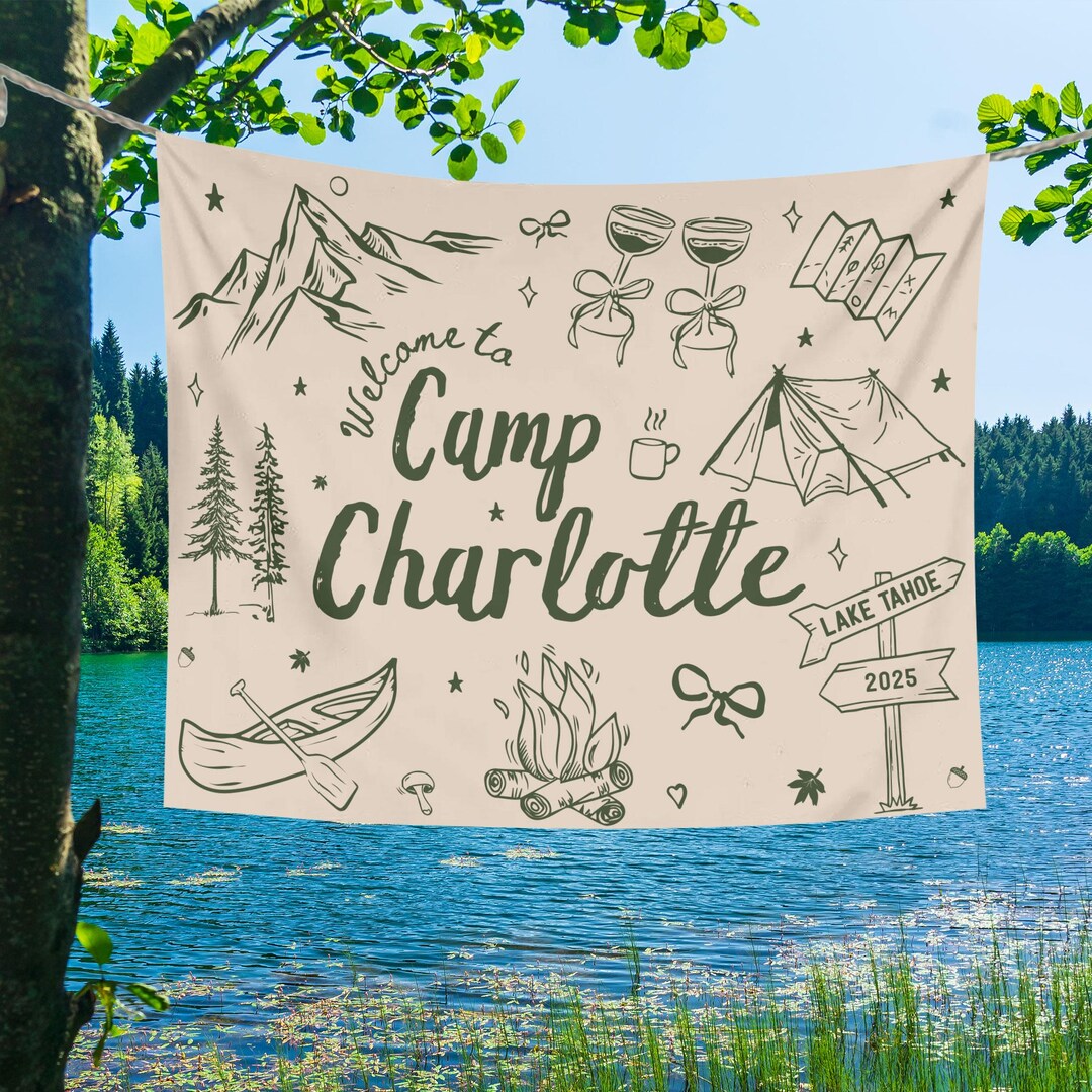 Custom Camp Bach Banner, Camp Bachelorette Decor, Camp Bach Sign, Lake ...