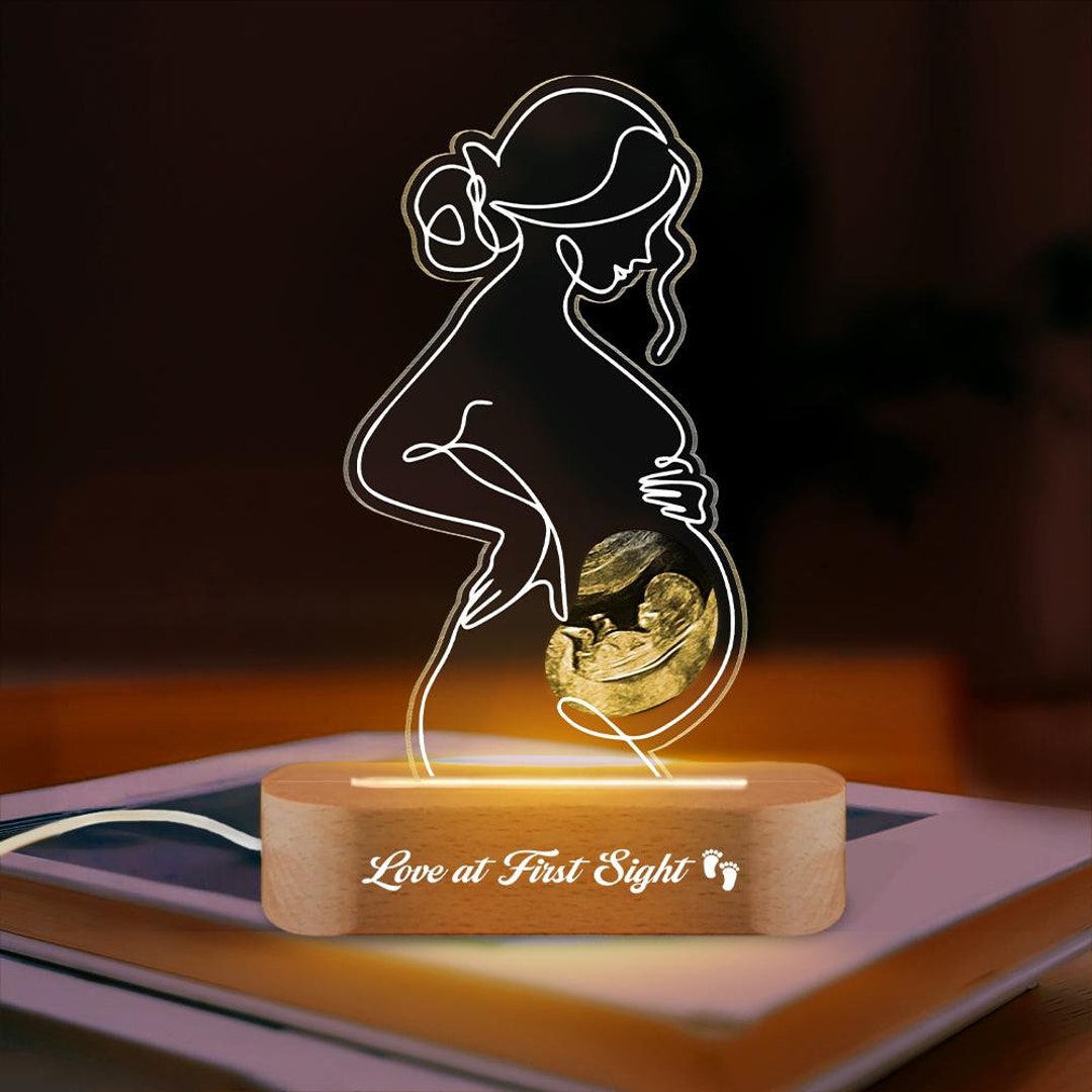 Personalized Ultrasound Photo Night Light, Expecting Mom Gift, First ...