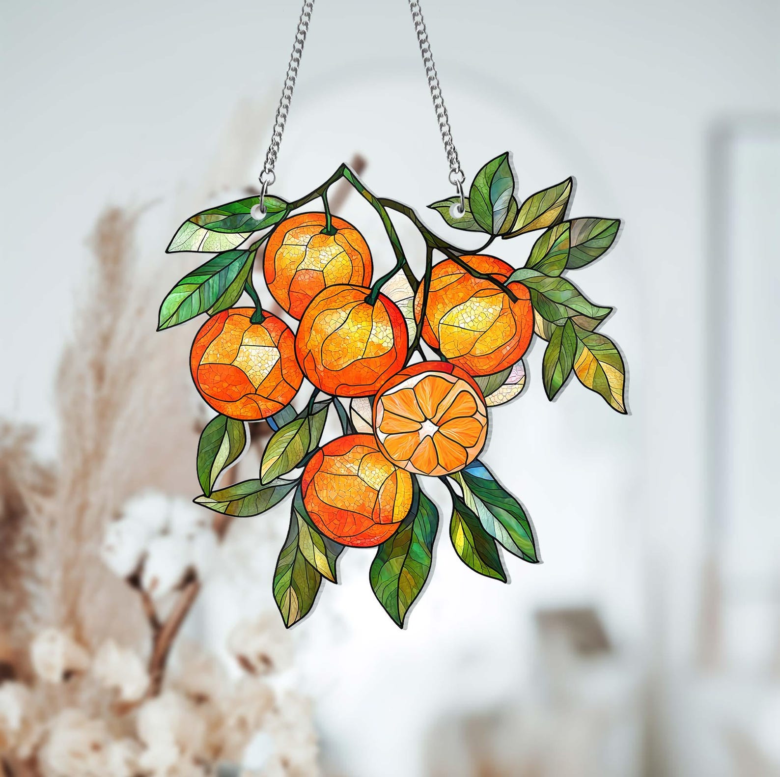 Oranges Acrylic Suncatcher, Fancy Oranges Summer Vibes Window Decor ...