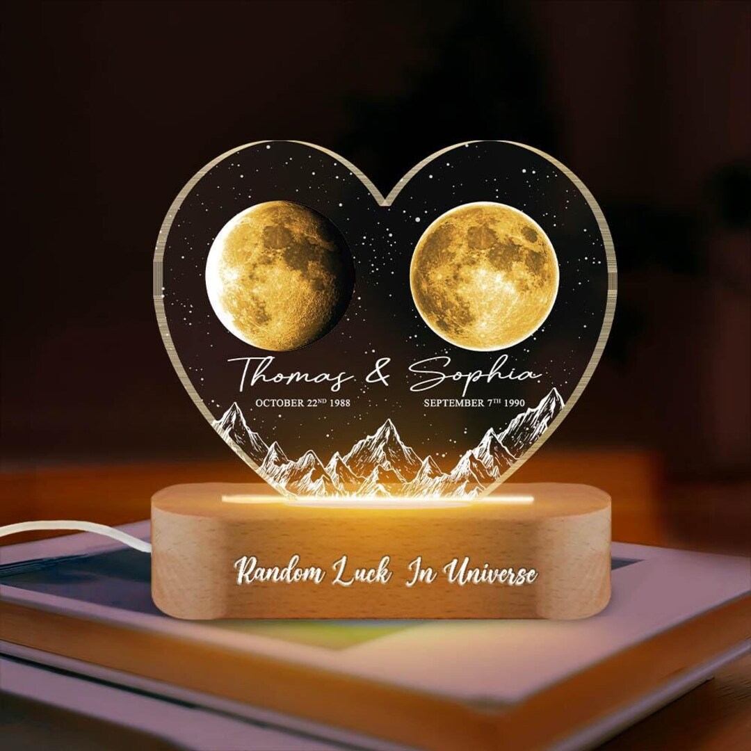 Personalized Moon Phases Lamp, Custom Moon Night Light,night Light With ...