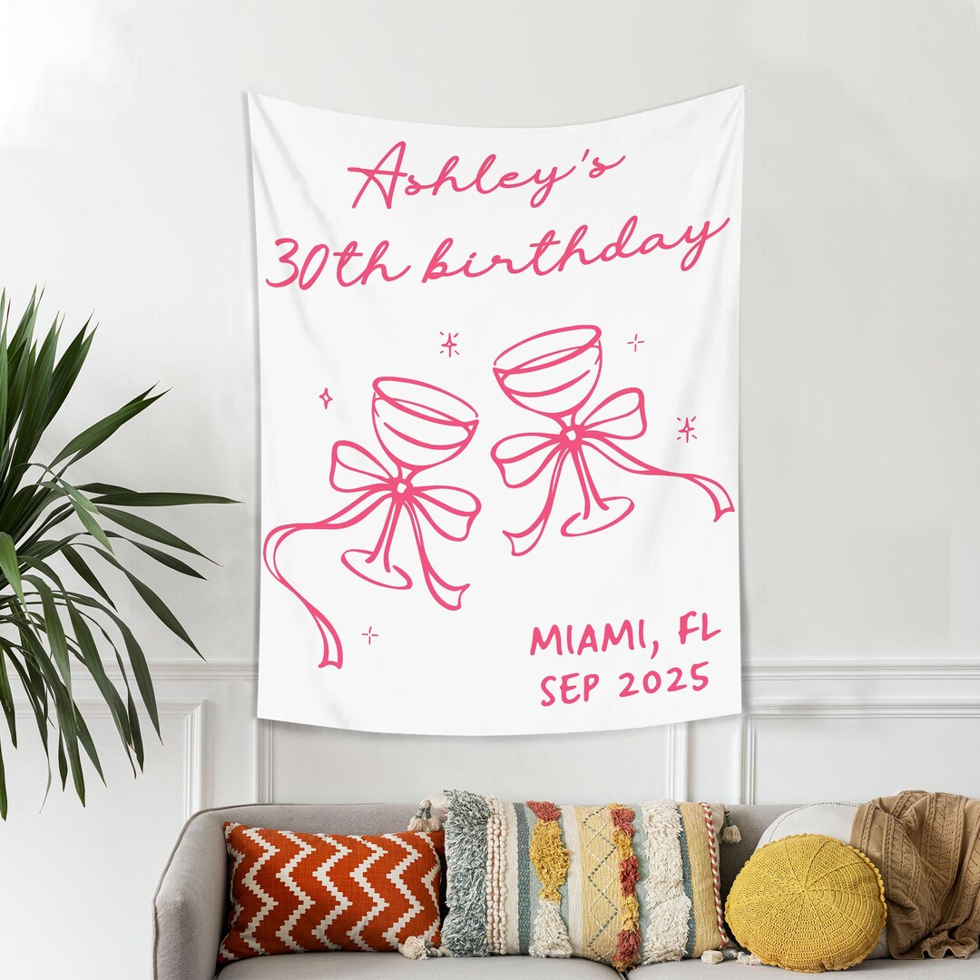 Custom 30th Birthday Party Cocktail Beach Banner Sign, Thirties Party ...