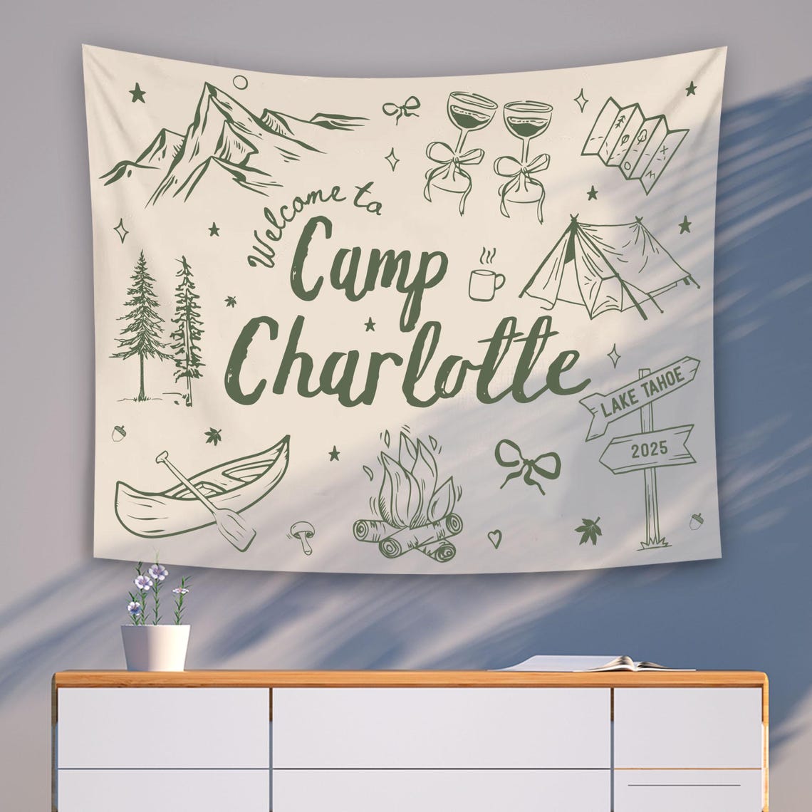 Custom Camp Bach Banner, Camp Bachelorette Decor, Camp Bach Sign, Lake ...