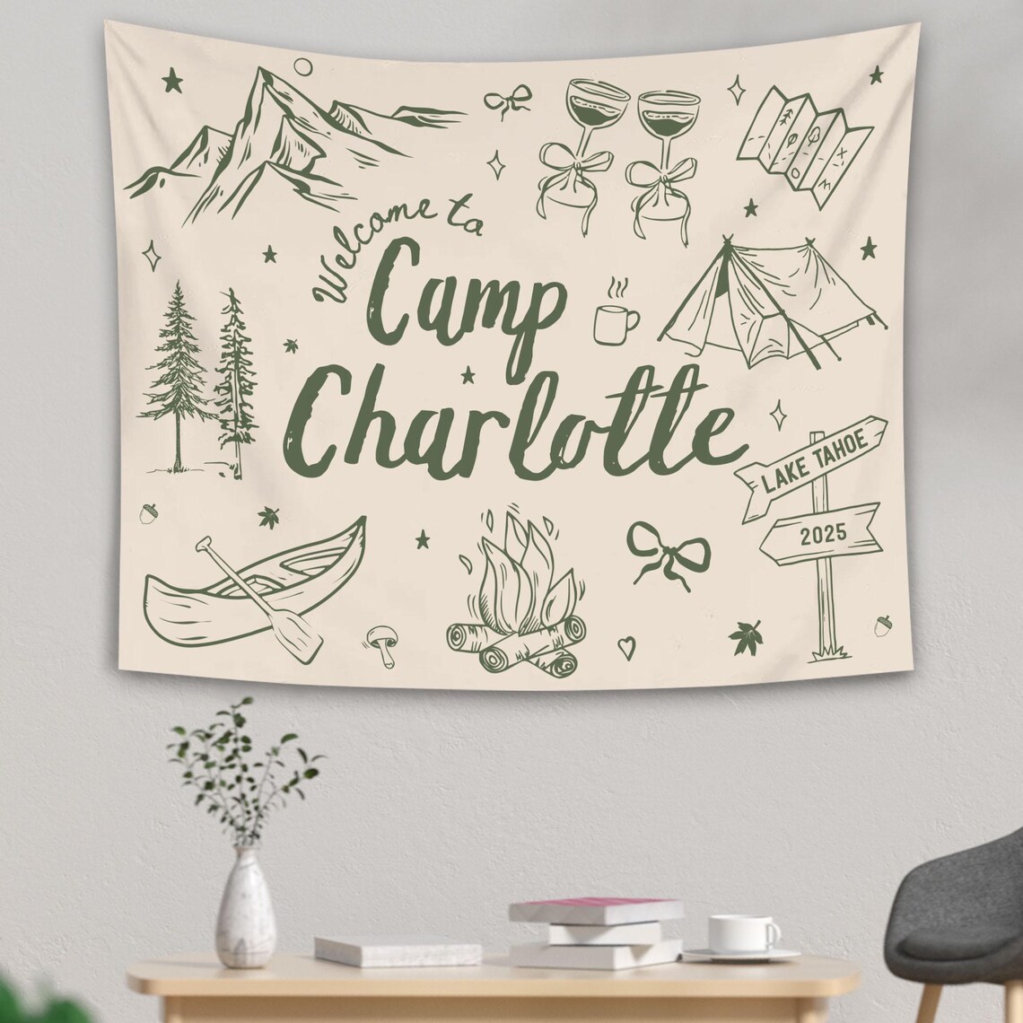 Custom Camp Bach Banner, Camp Bachelorette Decor, Camp Bach Sign, Lake ...