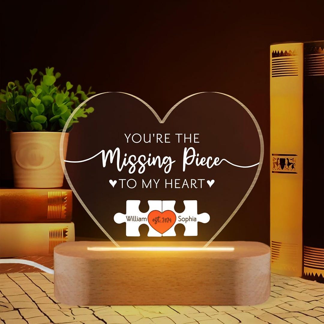 Personalized "my Missing Piece" Puzzle Night Light, Puzzle Piece ...