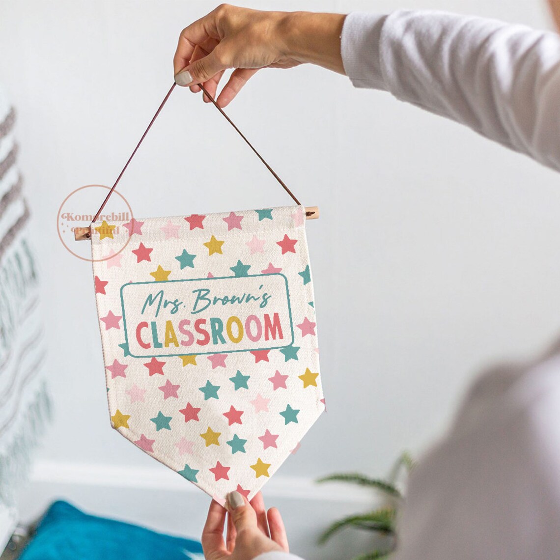 Custom Teacher Pennant Flag, Personalized Linen Pennant Flag, Custom ...