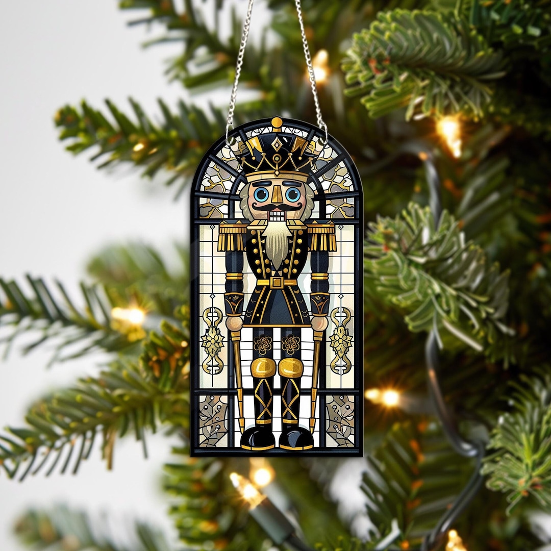Nutcatcher Suncatcher, Nutcracker Stained Glass Ornament, Holiday Gift ...