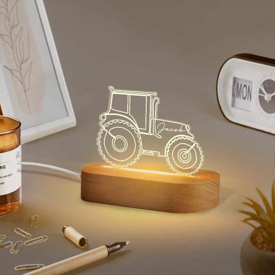 Personalized Tractor Night Light,nursery Decor,baby Boy Gift,children's ...