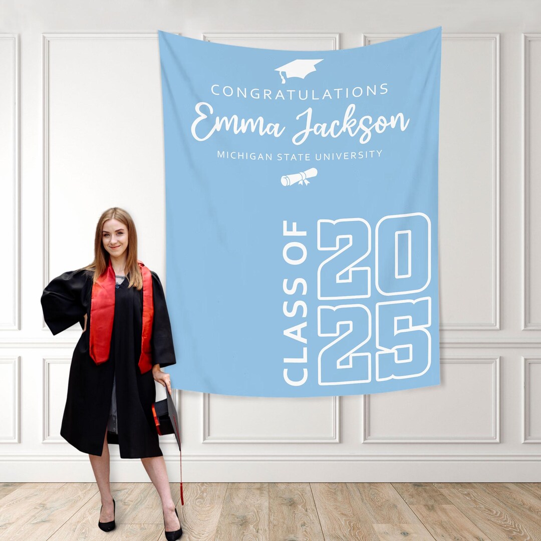 Class of 2025 Custom Graduation Party Backdrop, Graduation Tapestry ...