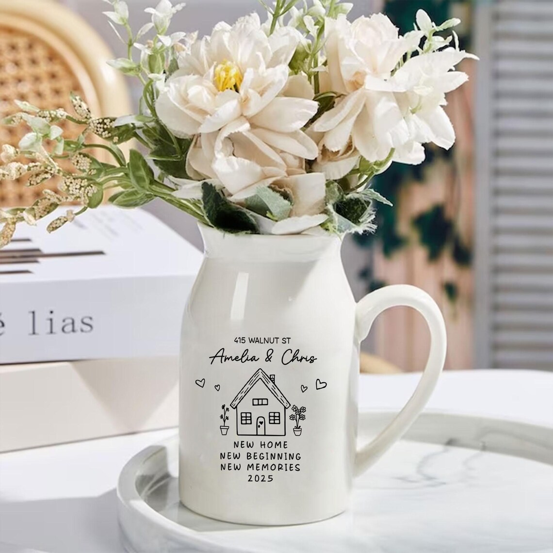 Personalised New Home Gift, Flower Vase for New Home Occasion ...