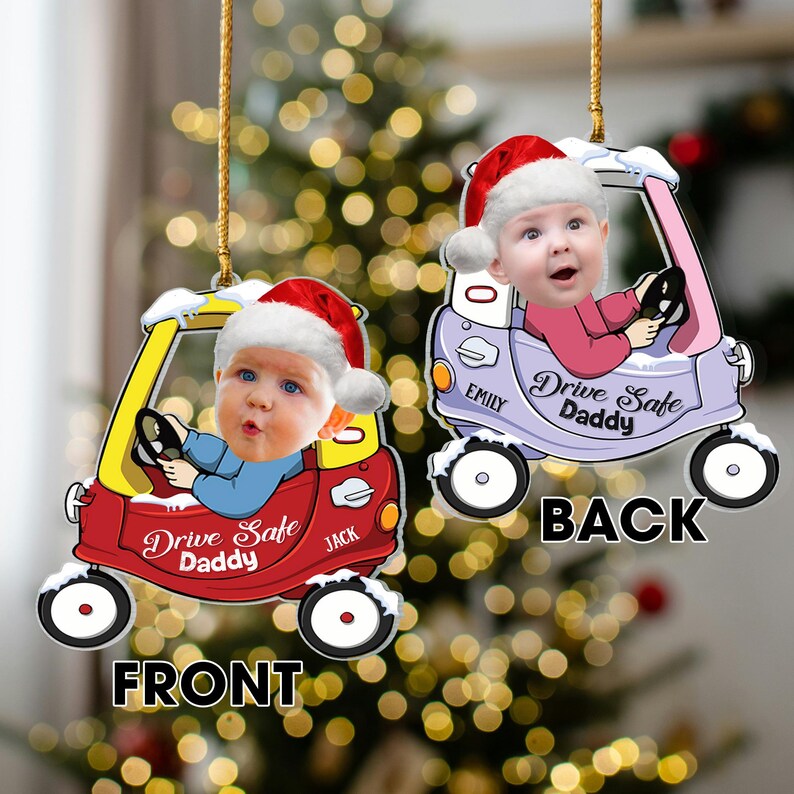 Personalized Kids Avatar Picture Car Charm for Dad, Drive Safe Acrylic ...