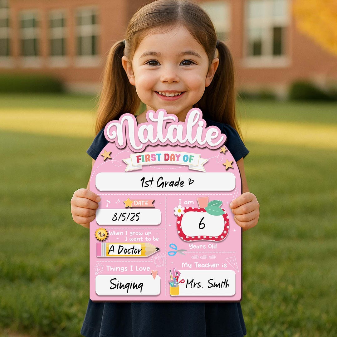 Personalized First and Last Day School Sign, Back to School Sign ...