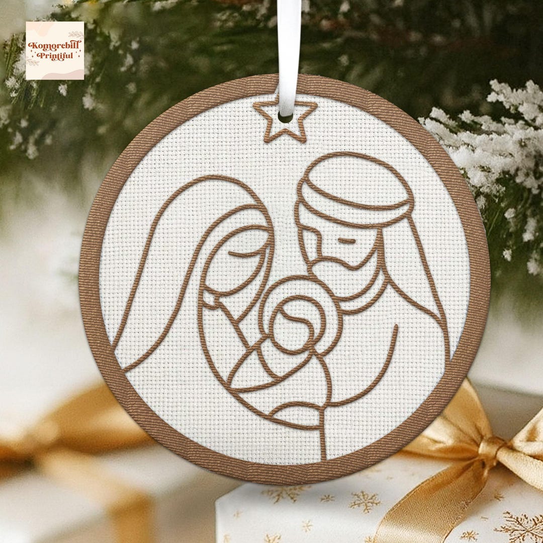Nativity Embroidered Ornament, Nativity Scene Embroidered Ornament ...