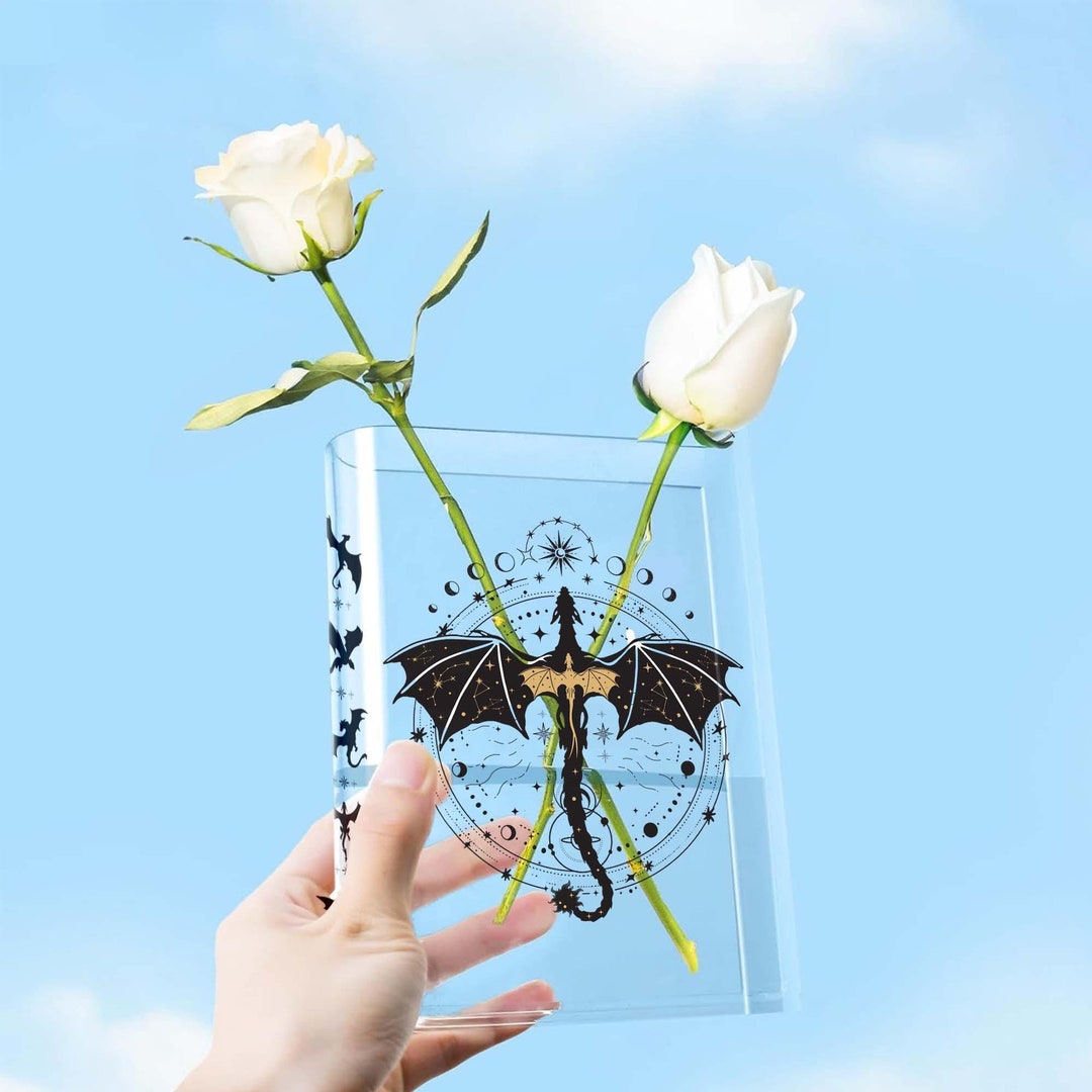 Dragons Bookish Acrylic Book Vase, Fantasy Book Reader Booknerd ...
