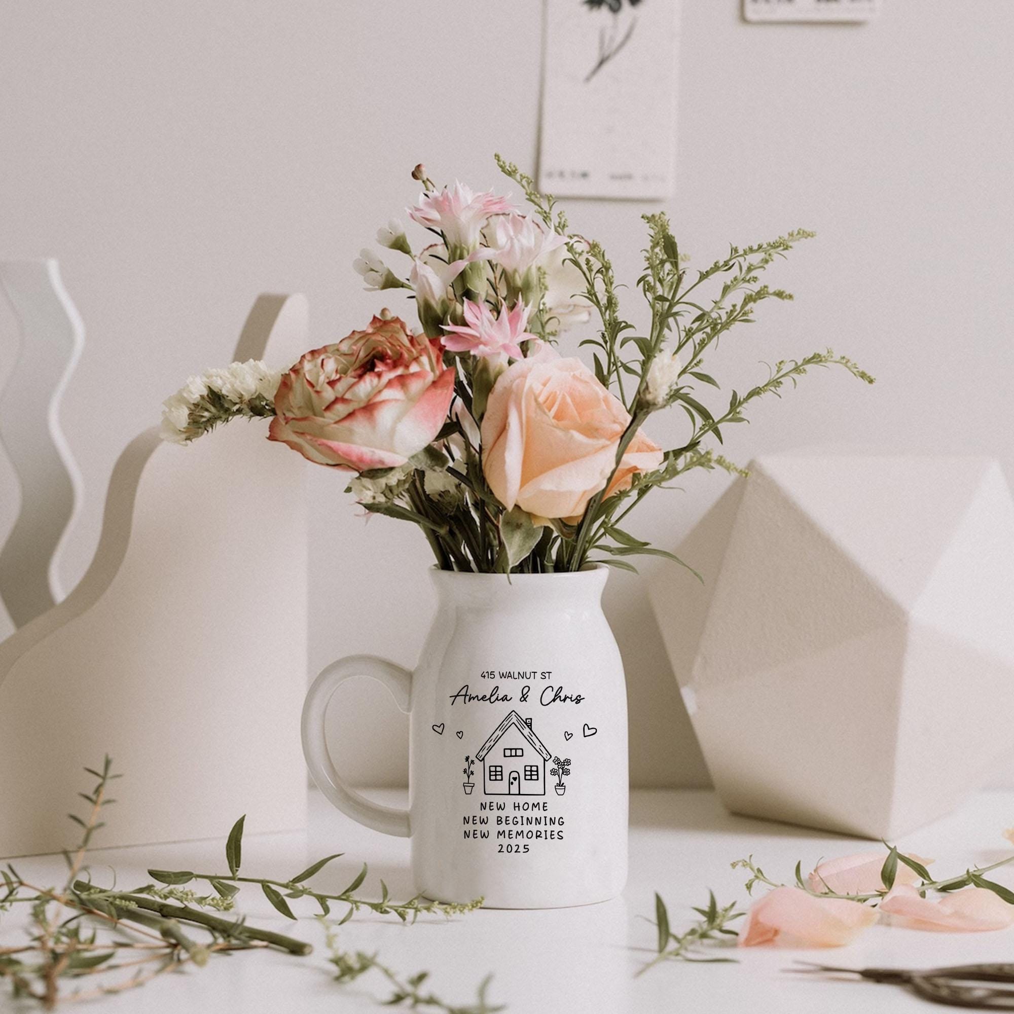 Personalised New Home Gift, Flower Vase for New Home Occasion ...