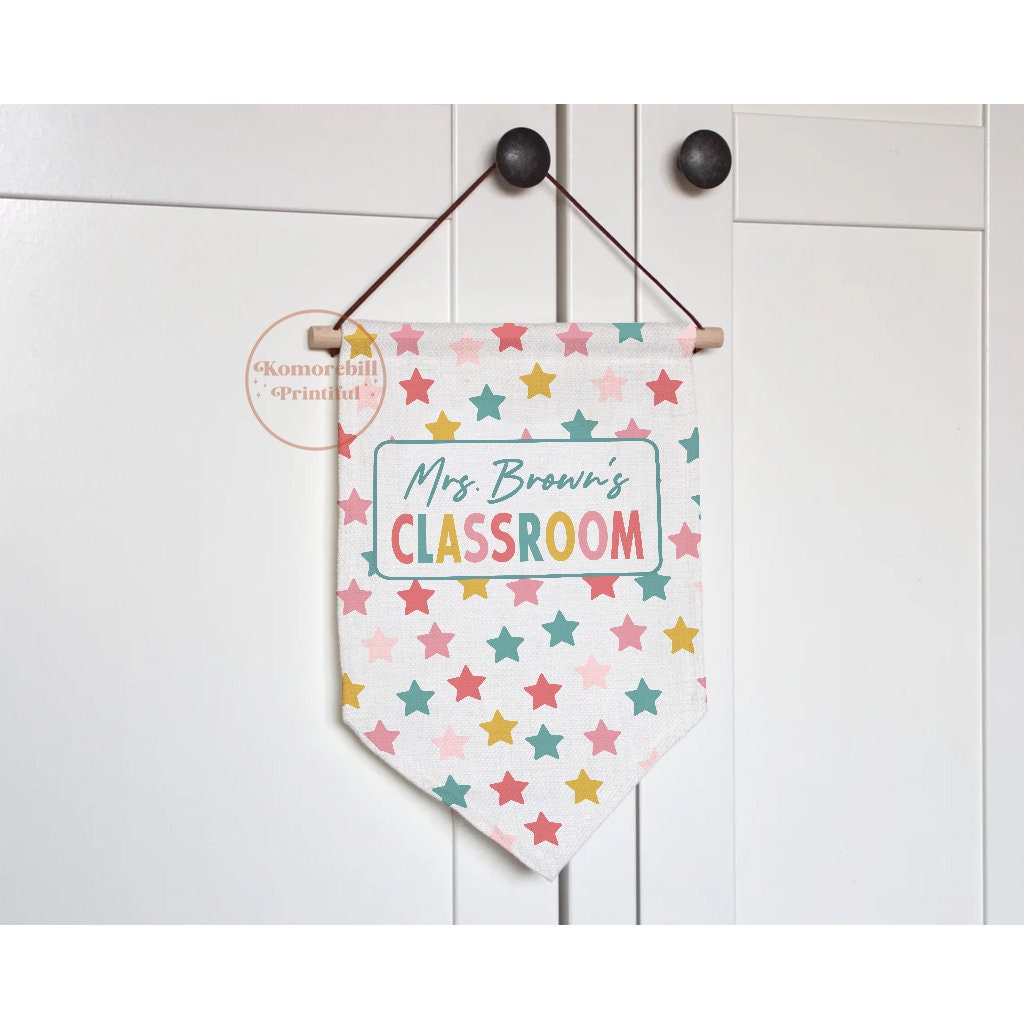 Custom Teacher Pennant Flag, Personalized Linen Pennant Flag, Custom ...