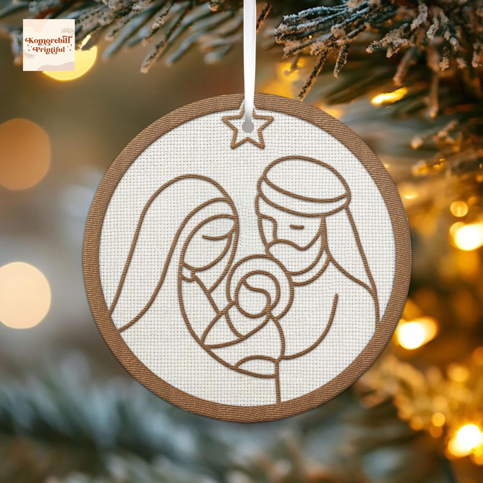 Nativity Embroidered Ornament, Nativity Scene Embroidered Ornament ...