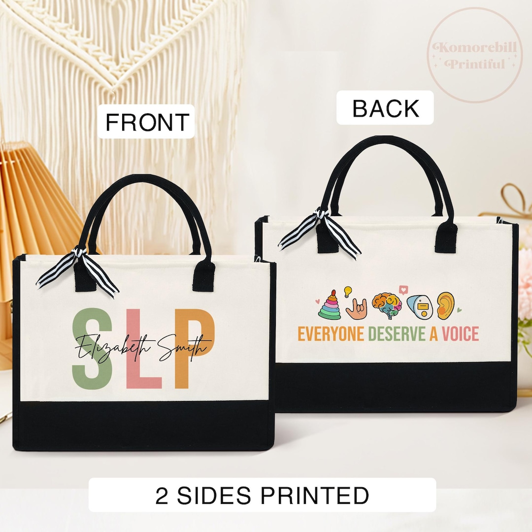 Personalized SLP Tote Bag, Speech Language Pathologist Tote Bag, SLP ...