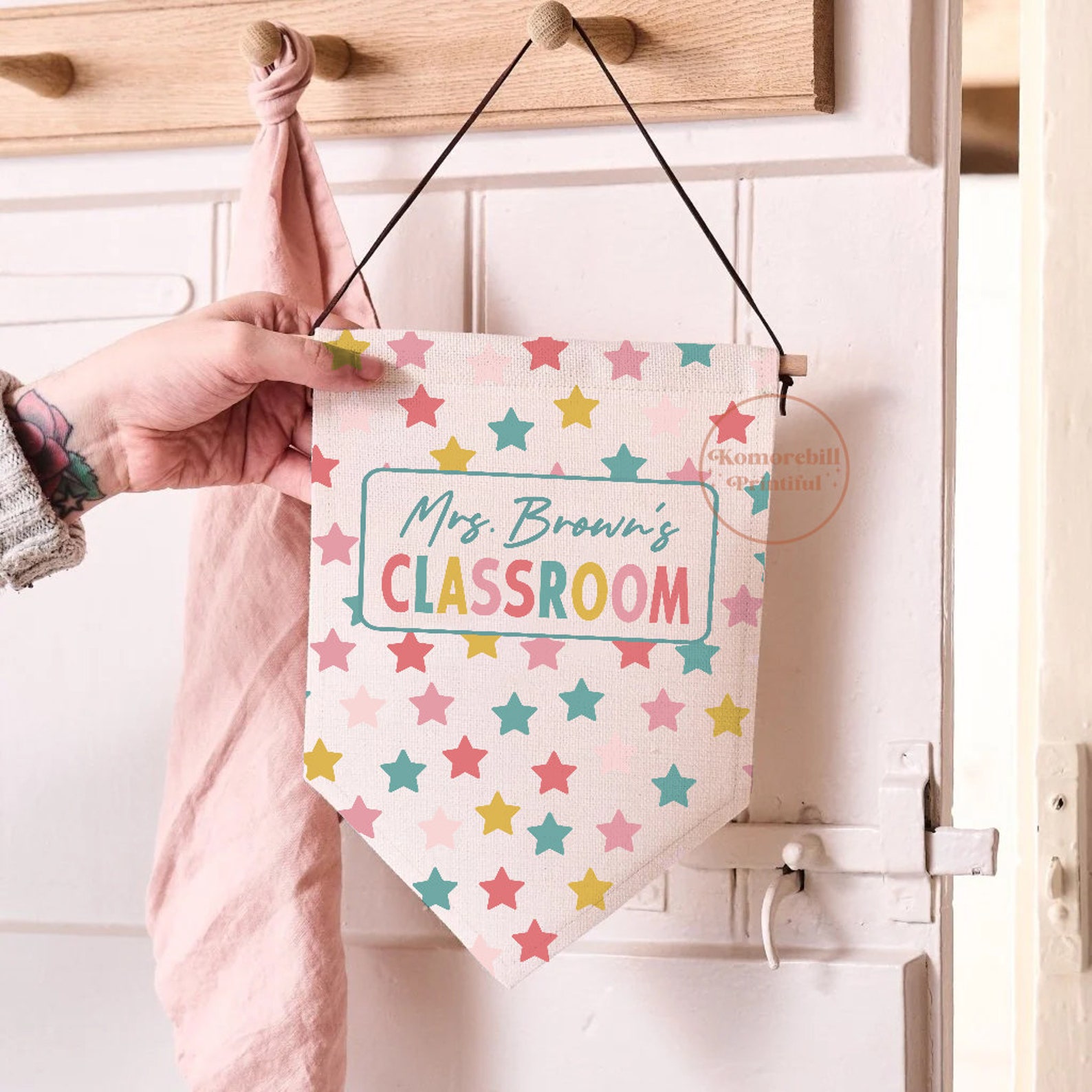 Custom Teacher Pennant Flag, Personalized Linen Pennant Flag, Custom ...