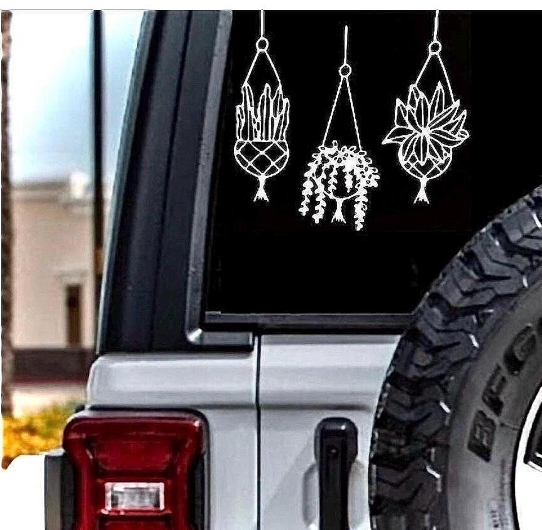 Hanging Plant Vinyl Decal - Hanging Flower Sticker, Laptop Decal ...