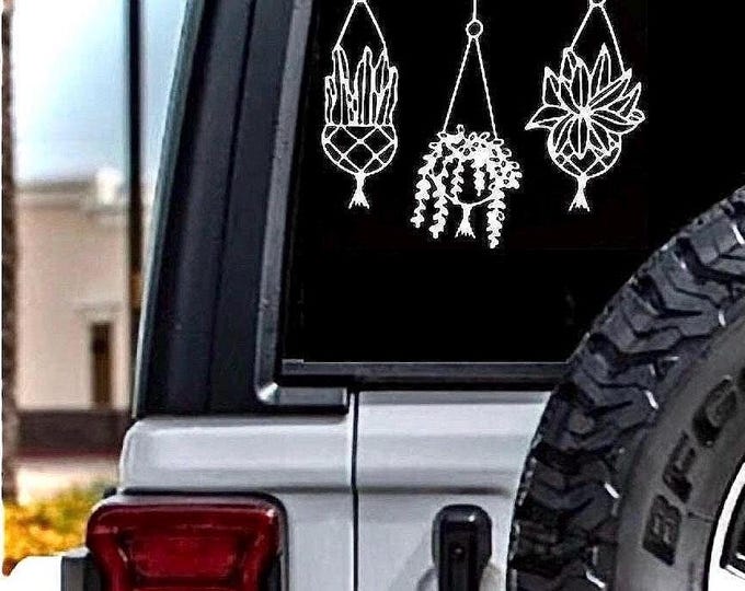 Hanging Plants and Succulents Decal, Plant Decal, Botanical Decal ...