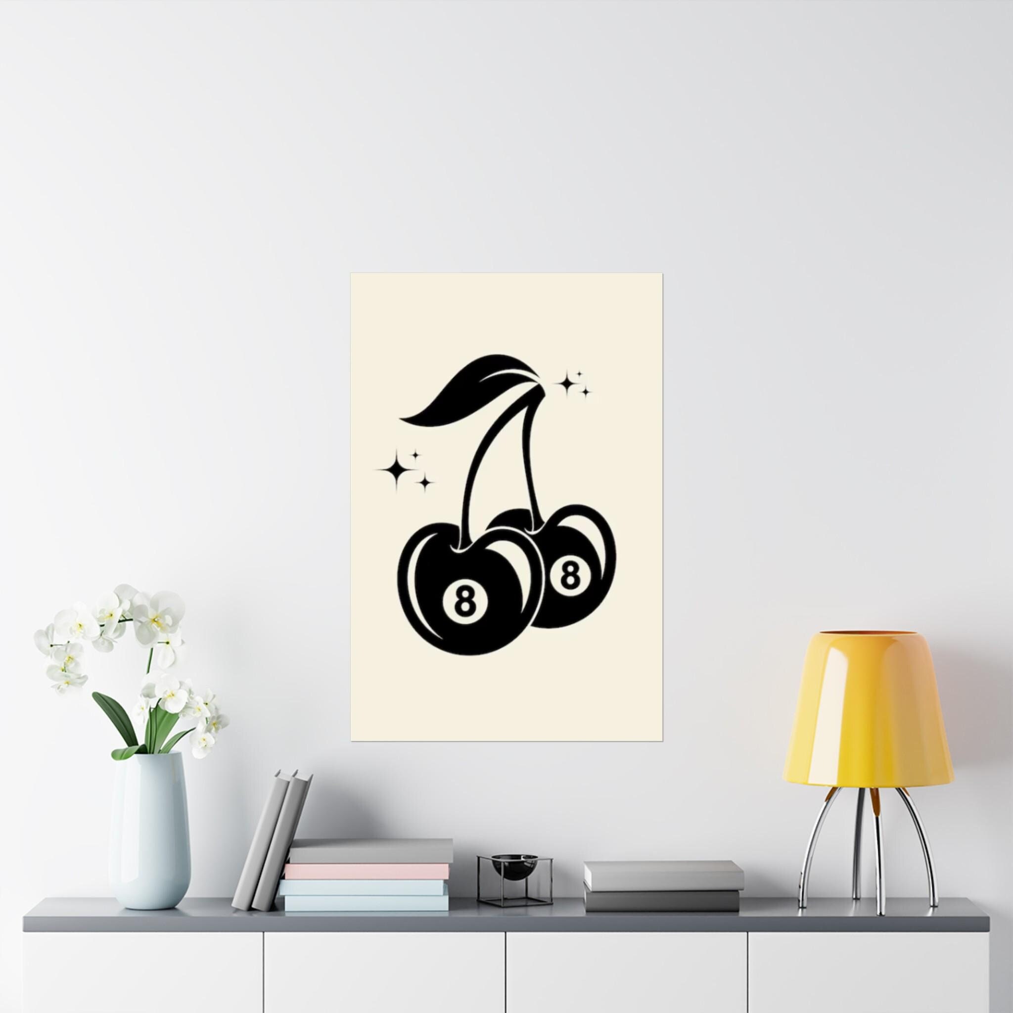 8 Ball Cherry Print Retro Wall Art Prints and Posters Lucky You ...