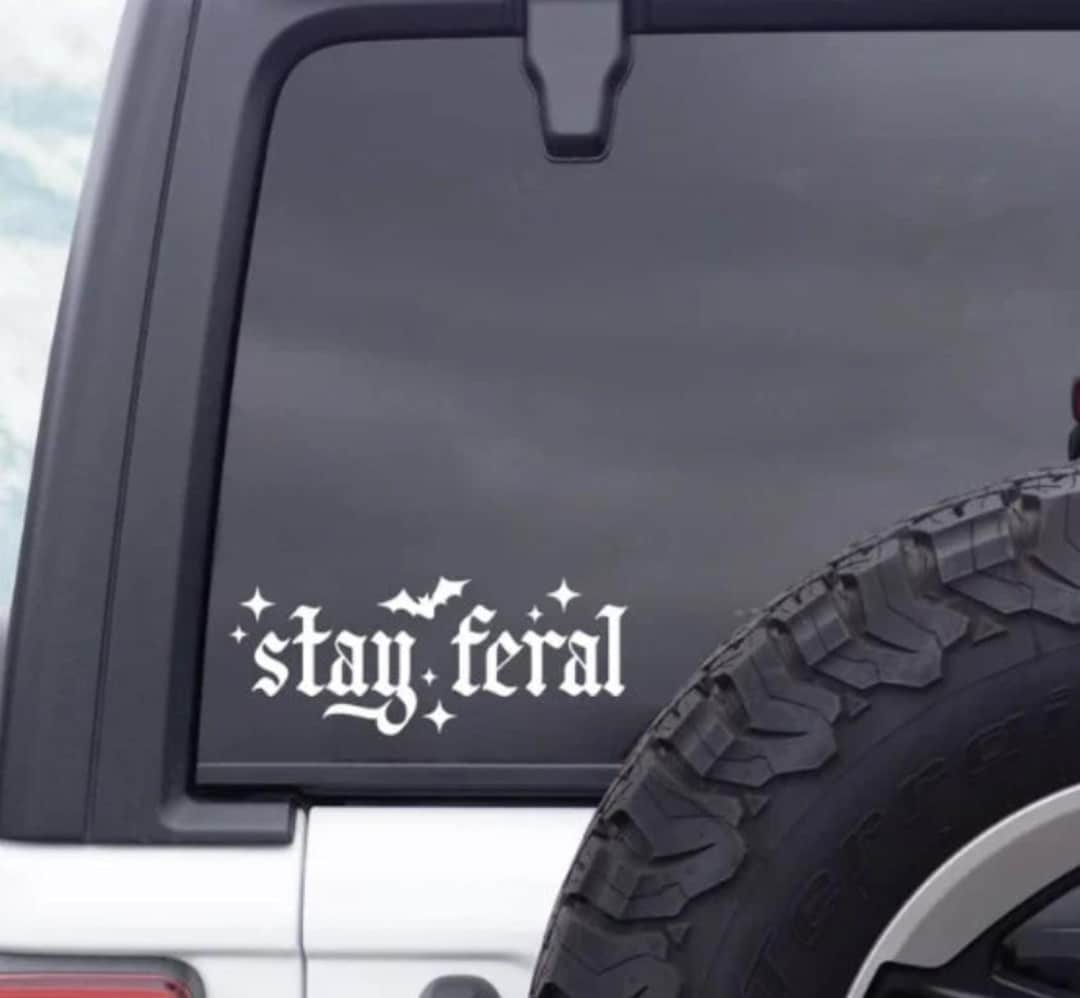 Stay Feral Decal, Spooky Car Decals, Witchy Decals, Goth Car ...