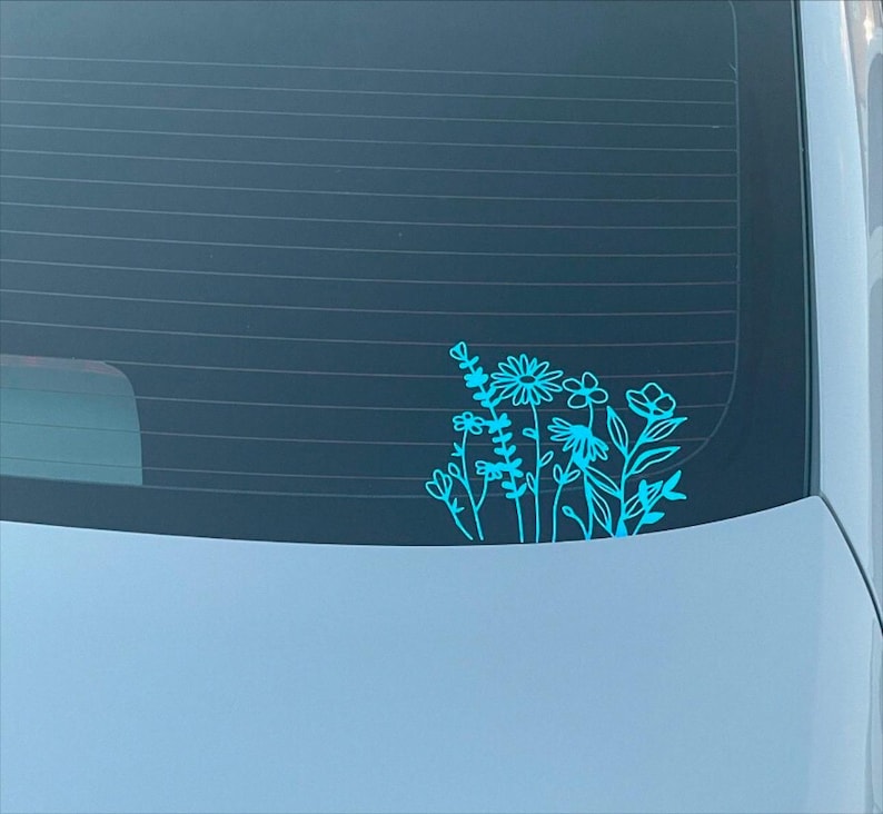Wildflower Decal, Boho Car Decal, Wildflower Whimsy Decal, Cute & Wild ...
