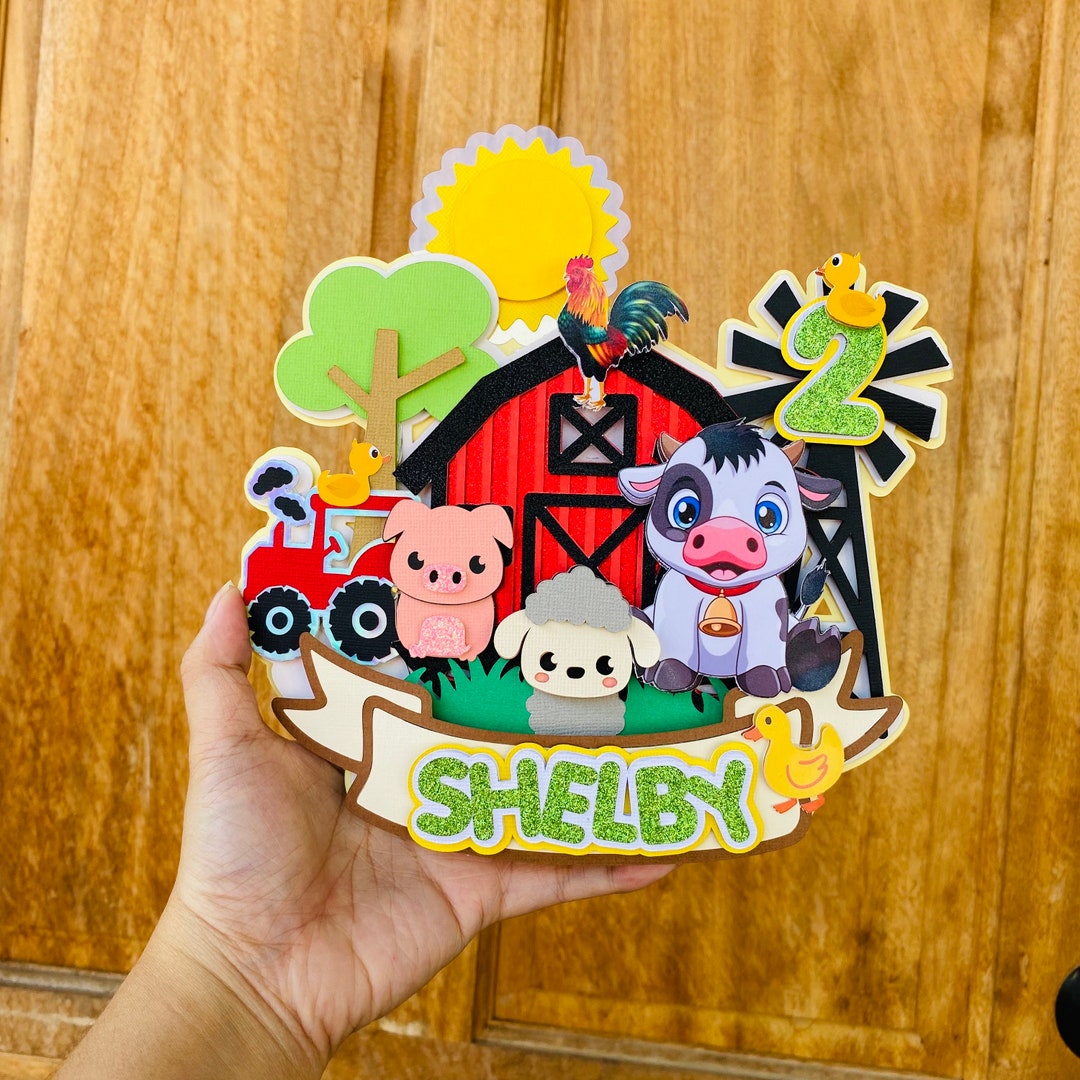 Customized Name Farmhouse 3D Cake Topper Old Mcdonalds Had a Farm ...