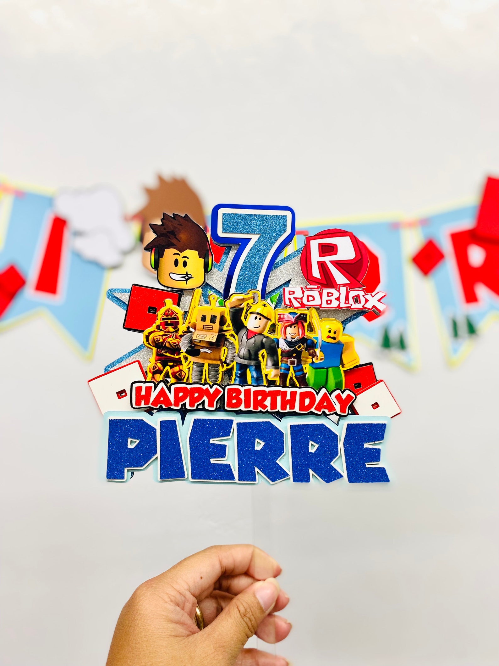 Personalized Roblox 3D Cake Topper Fully Custom Cake Topper Videogame ...