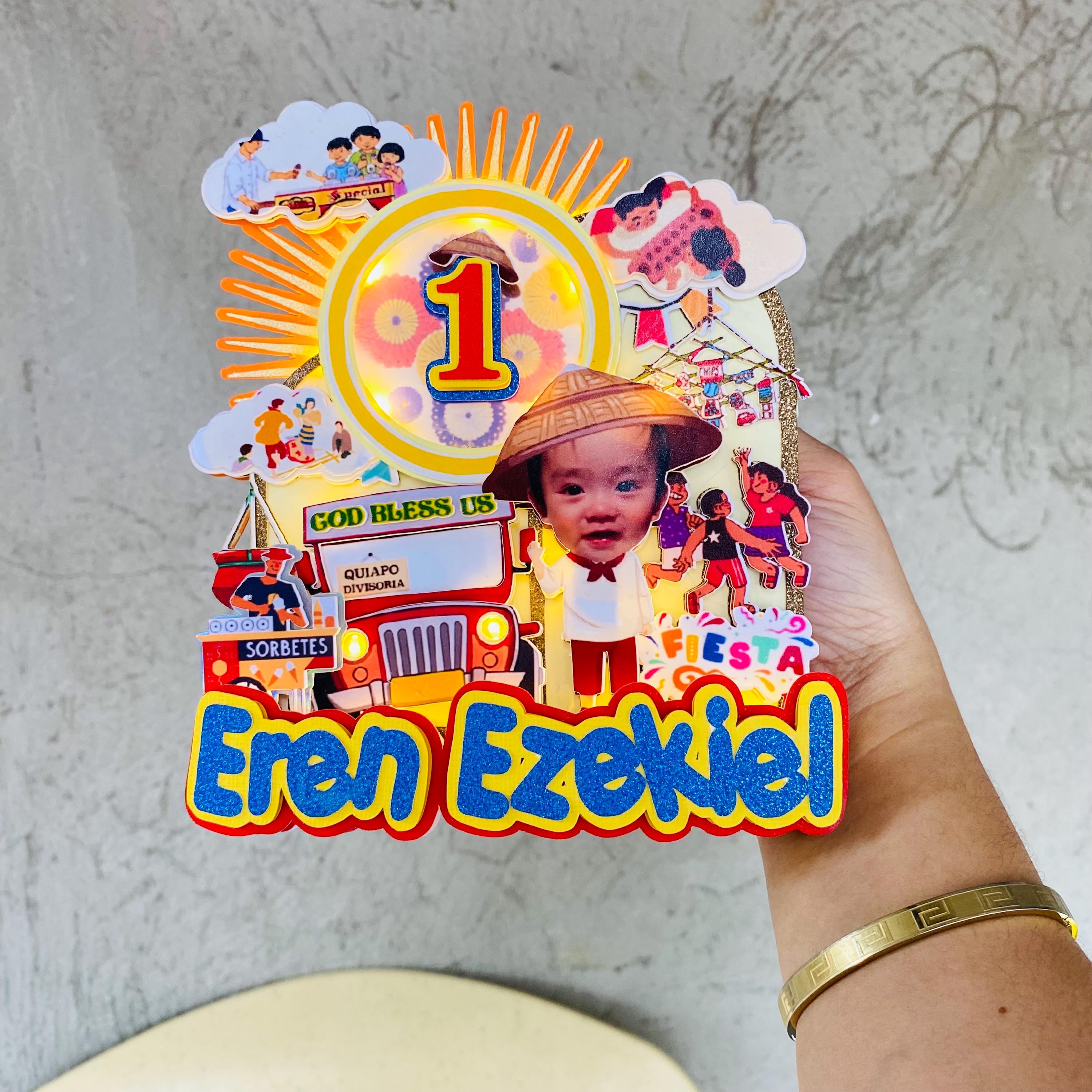 Custom Pinoy Barrio Fiesta 3D Cake Topper With Lights - Etsy