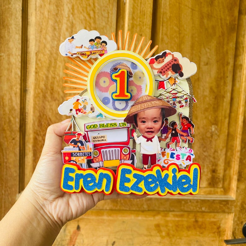Custom Pinoy Barrio Fiesta 3D Cake Topper With Lights - Etsy