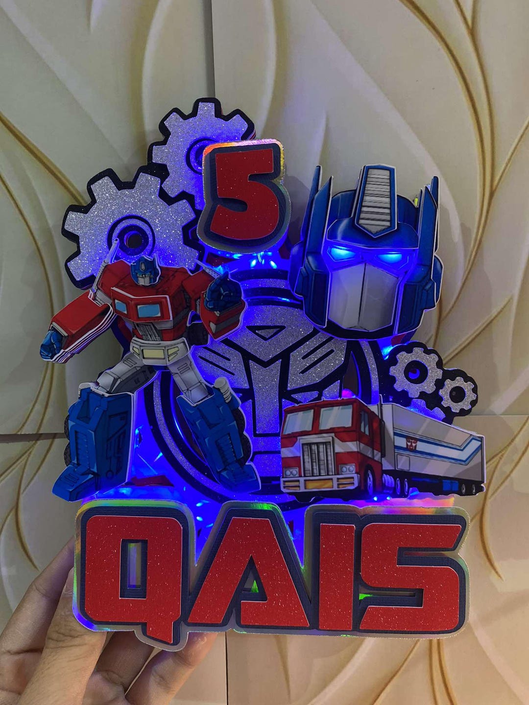 Optimus Prime 3D Cake Topper: Light up 3D Transformers Party Decor - Etsy