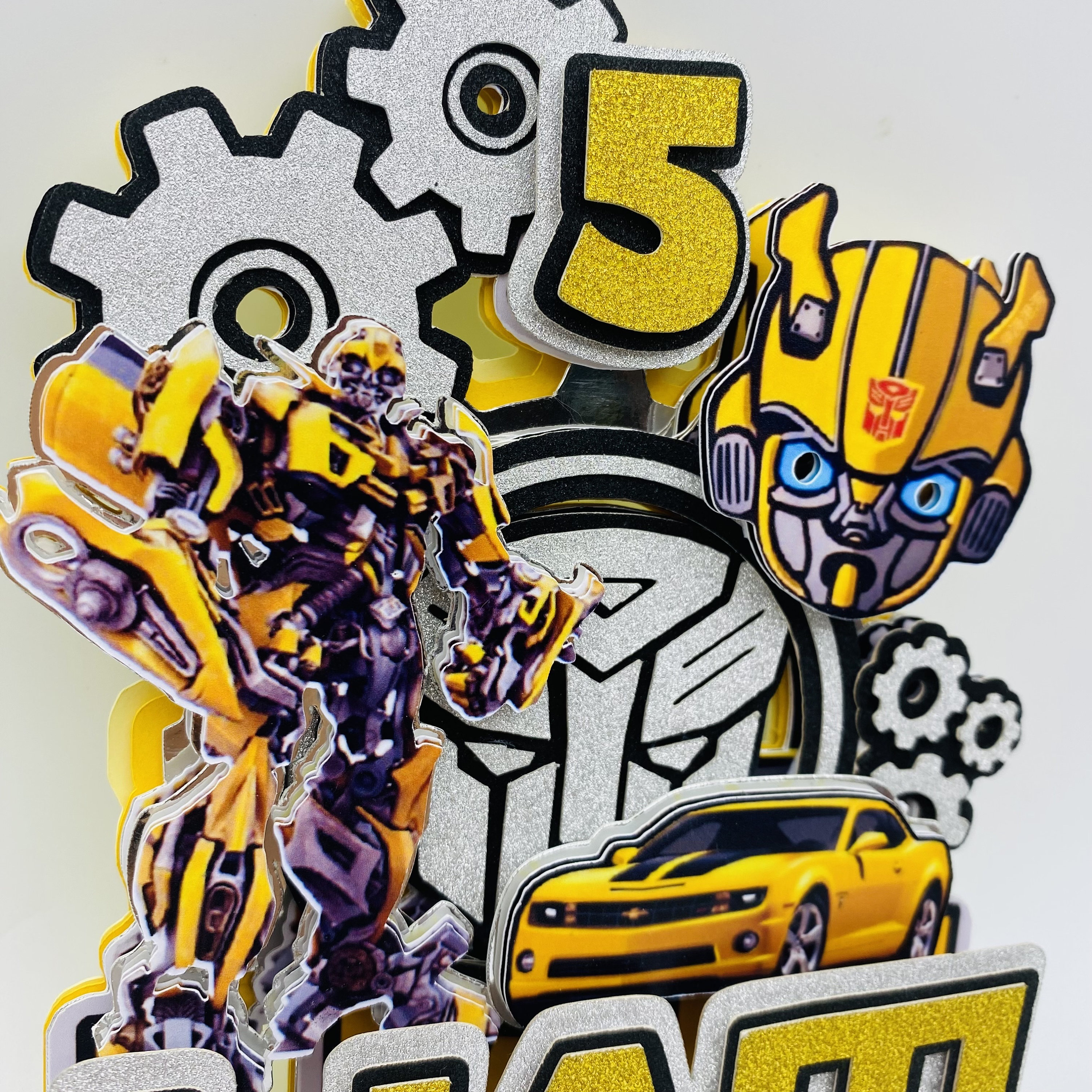 Light up Transformers Cake Topper Fully Customized 3D Cake Topper Black ...