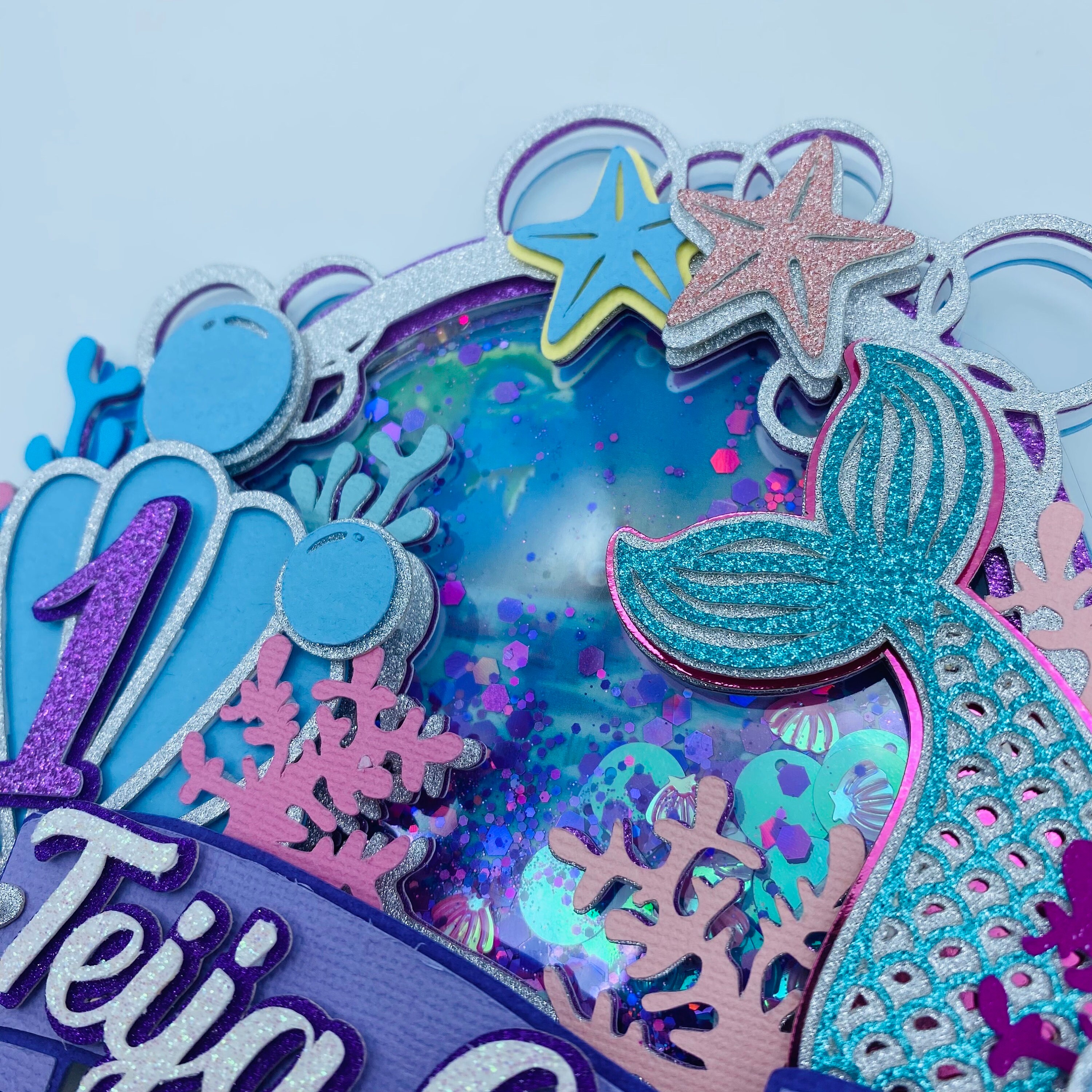 Light up Mermaid Theme Cake Topper Fully Customized 3D Cake Topper ...