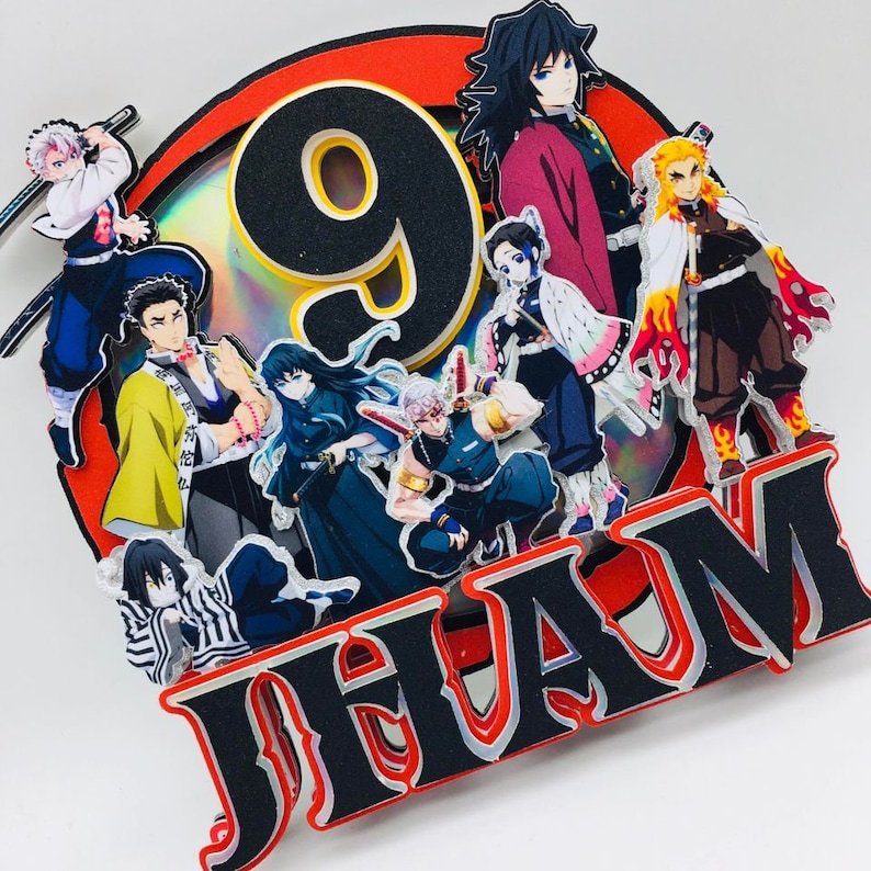 Customizable Demon Slayer Anime Theme Cake Topper | Popular Design ...