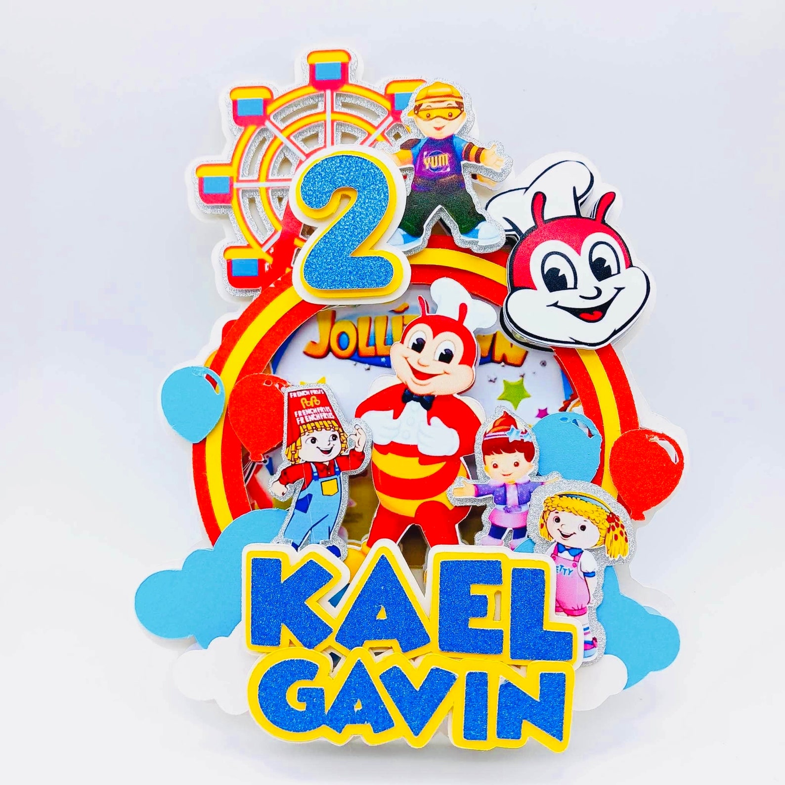 Jollibee Party 3D Cake Topper | Jollitown Kids Birthday Party Cake ...