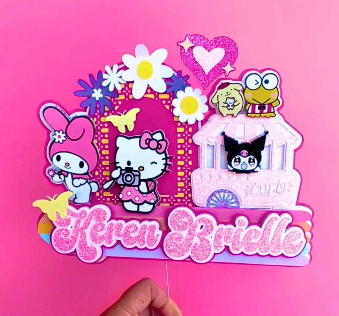 HK Inspired Cake Topper Customized Kitty Cake Decoration Kuromi and ...