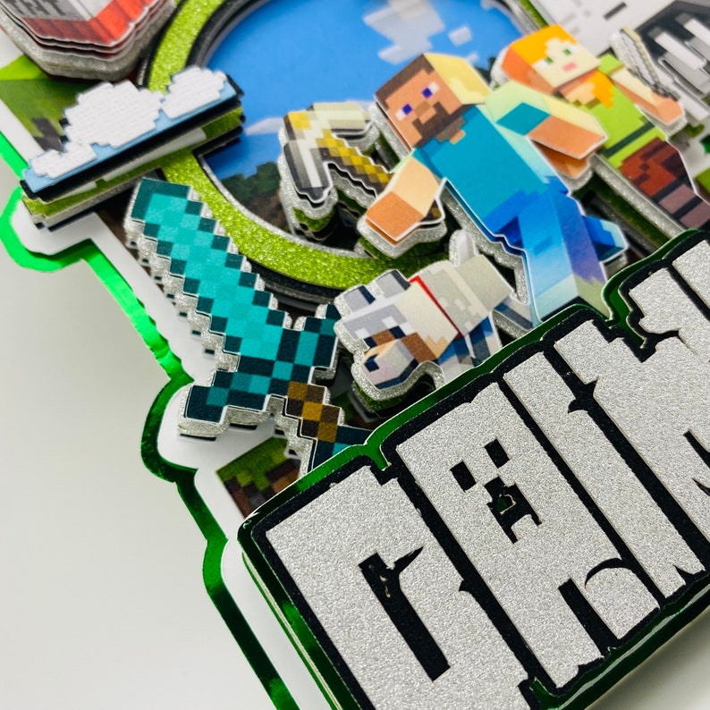 Minecraft Cake Topper With Lights | Fully Customized 3D Cake Topper ...