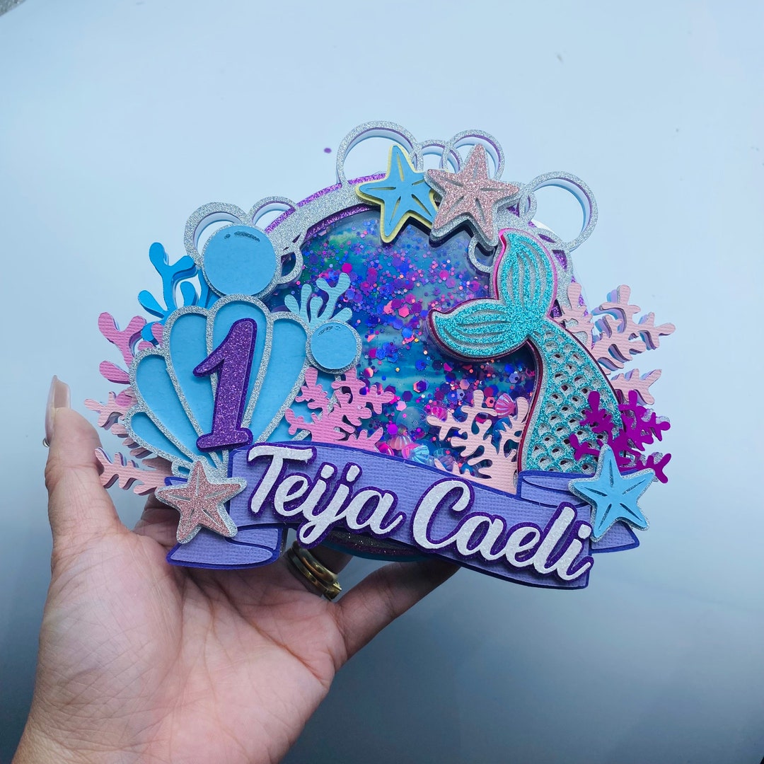Light up Mermaid Theme Cake Topper Fully Customized 3D Cake Topper ...
