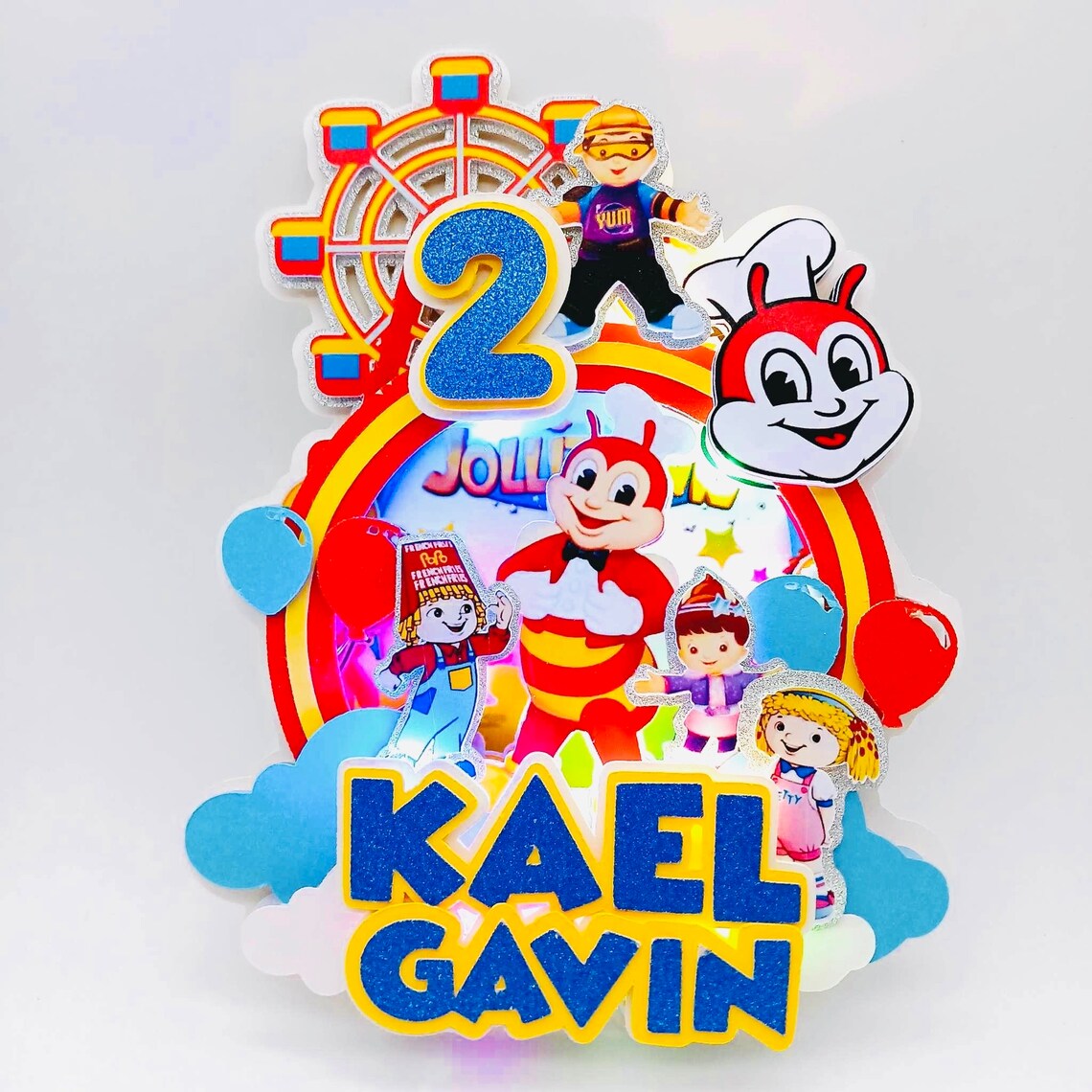 Jollibee Birthday Party Cake Topper: Customizable Filipino Theme - Etsy