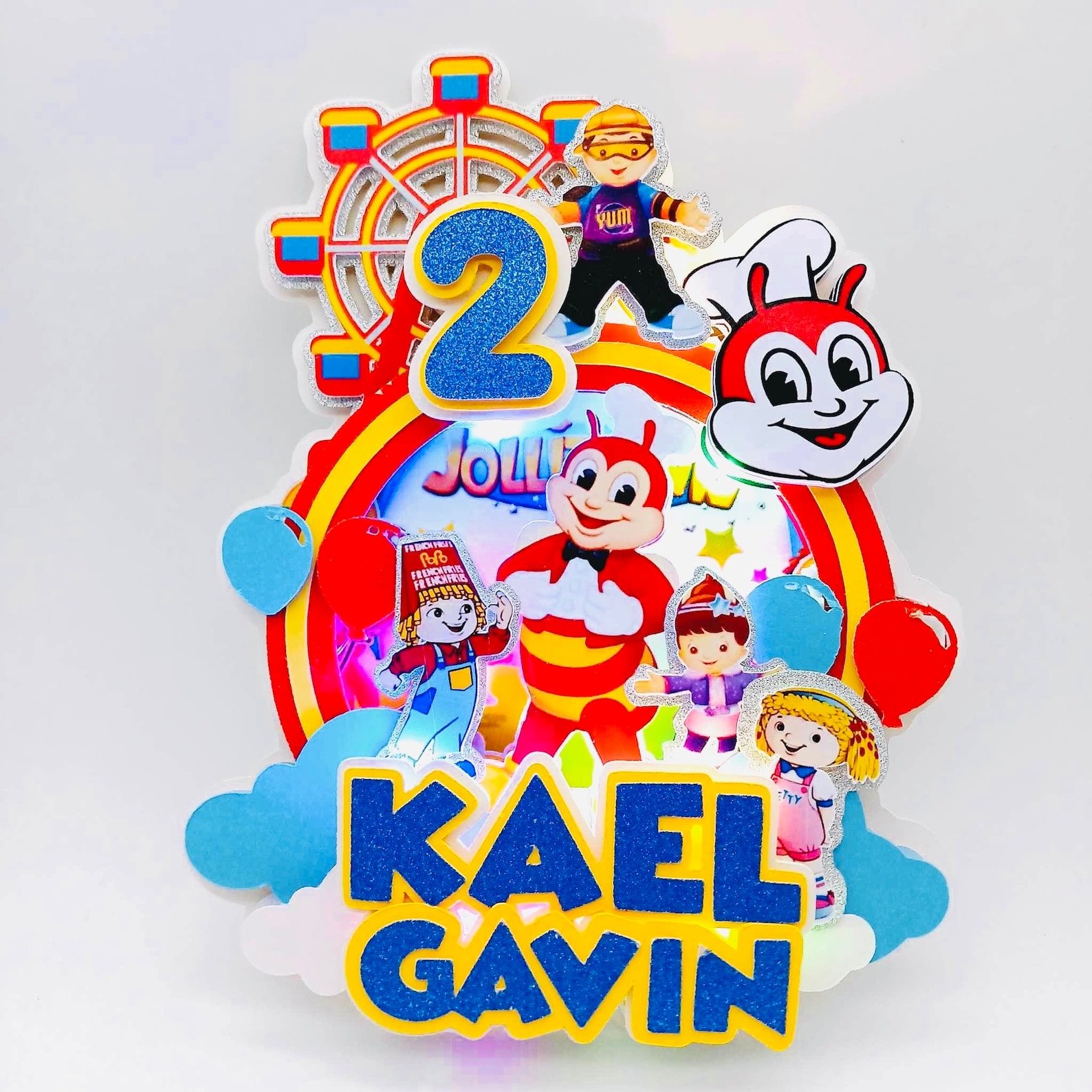 Jollibee Party 3D Cake Topper | Jollitown Kids Birthday Party Cake ...