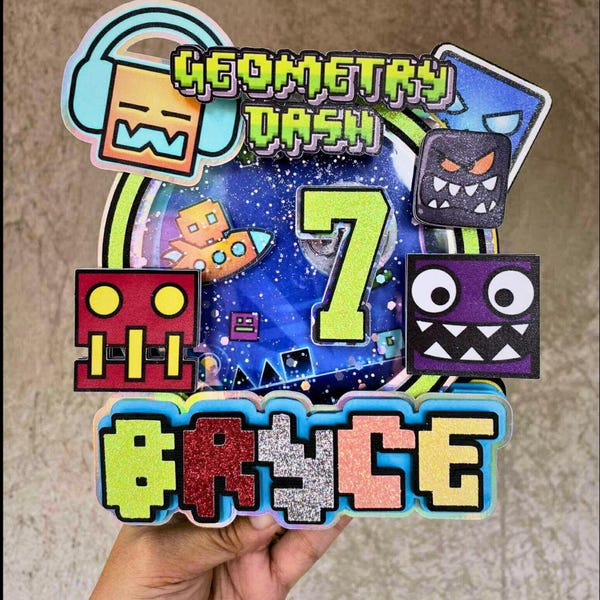 Geometry Dash Cake Topper - Etsy