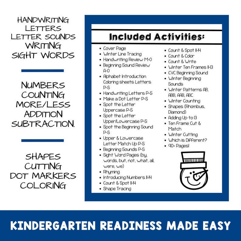 Winter Pre-k Curriculum Preschool Curriculum January Learning Binder ...